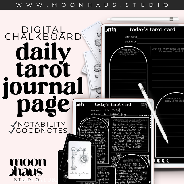 digital tarot journal page for daily card PDF: use with Notability, Go ...