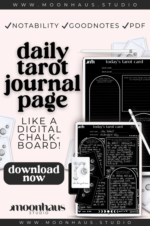 digital tarot journal page for daily card PDF: use with Notability, Go ...