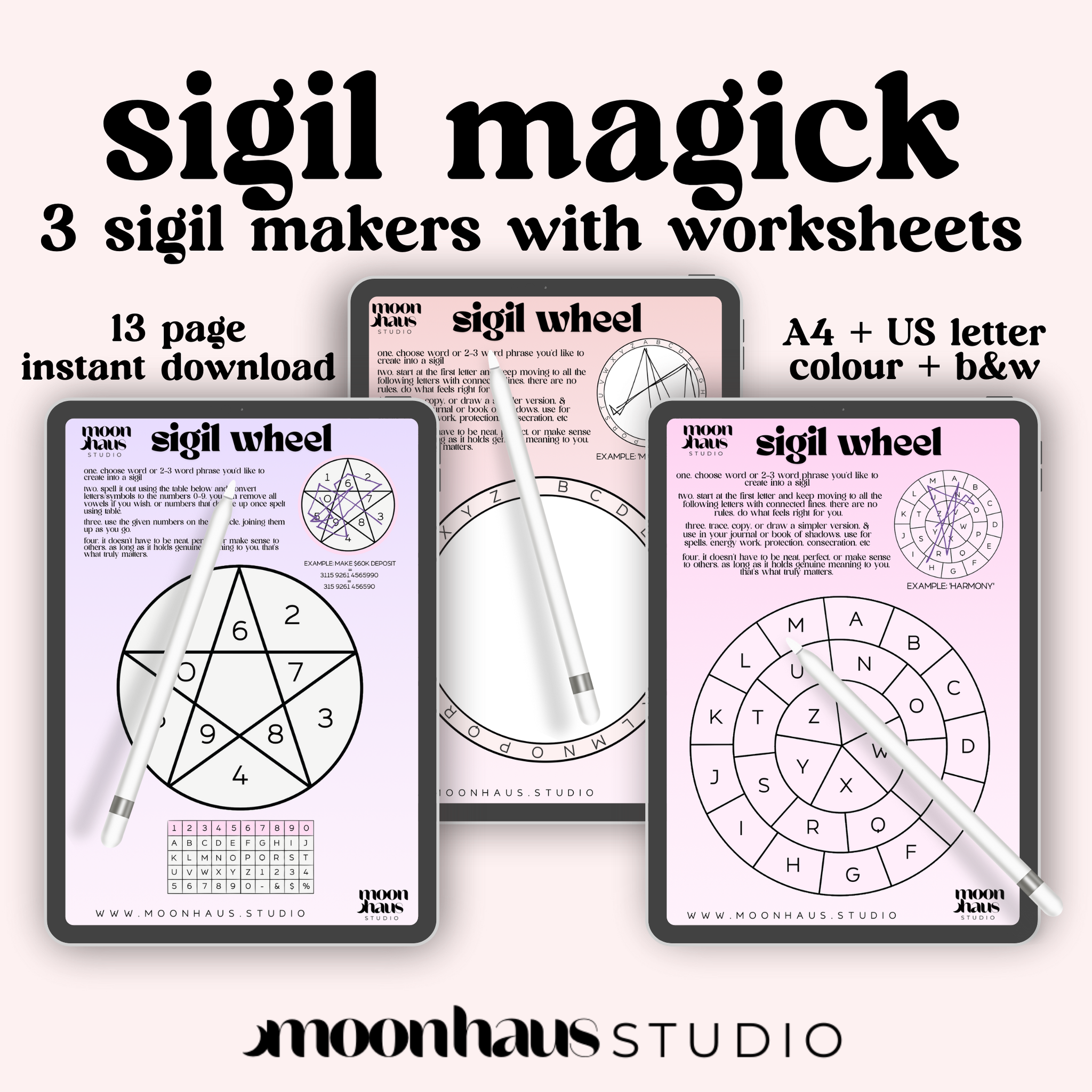 sigil magick: three methods for sigil creation & work sheets PDF for p ...