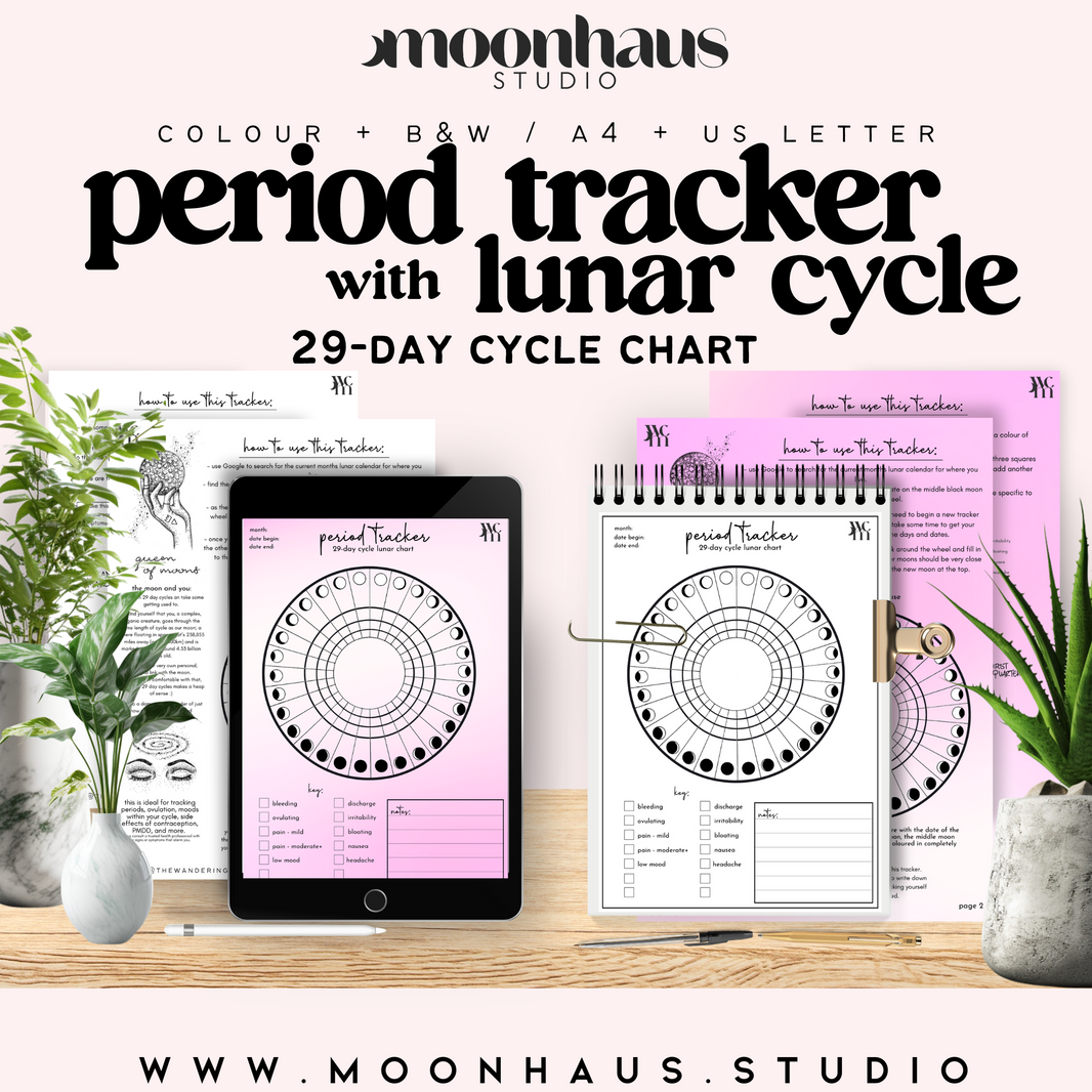 period trackers & lunar charts – moon haus studio