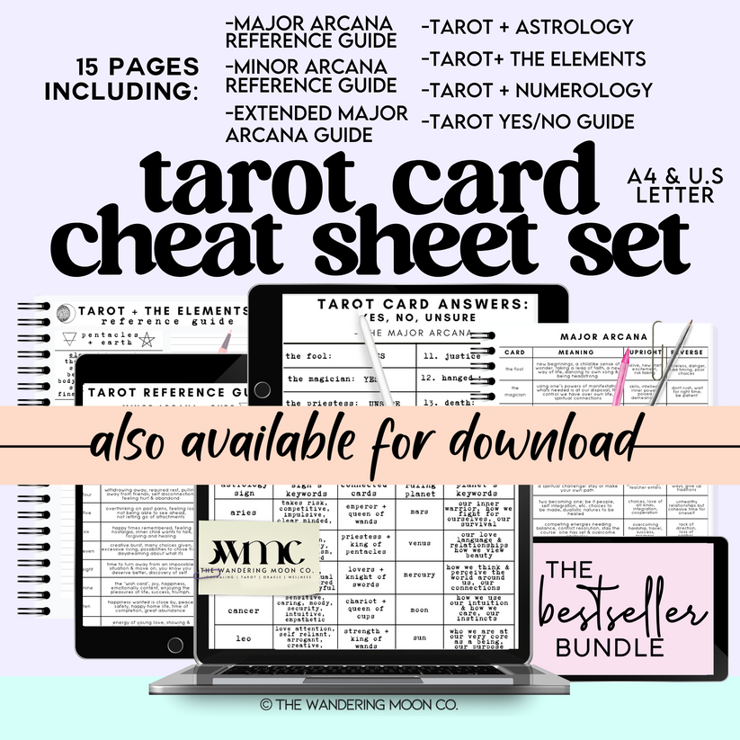 Tarot cards and Numerology cheat sheet - Reference guide PDF - Instant ...