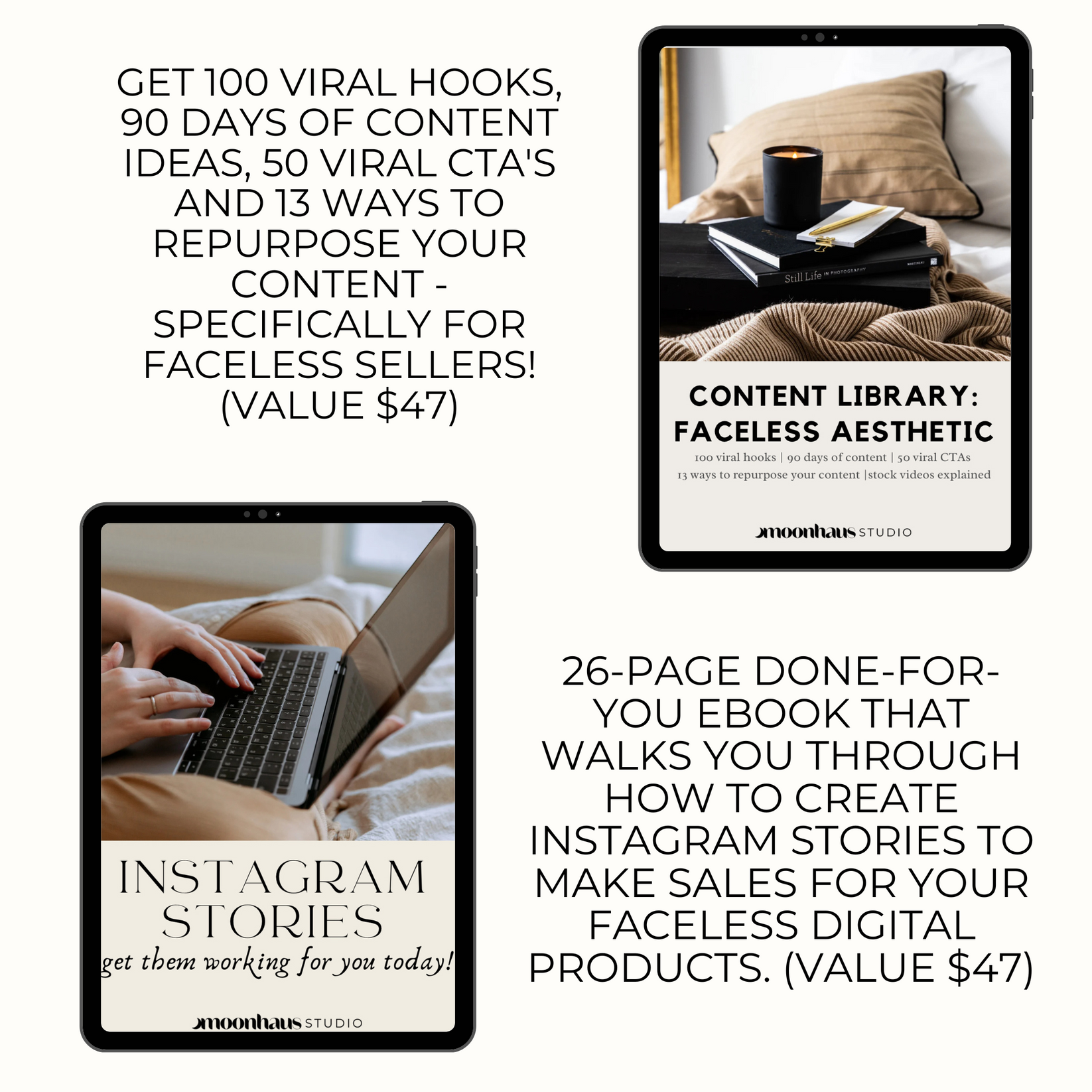 faceless aesthetic digital marketing course with MRR – MoonHaus Studio