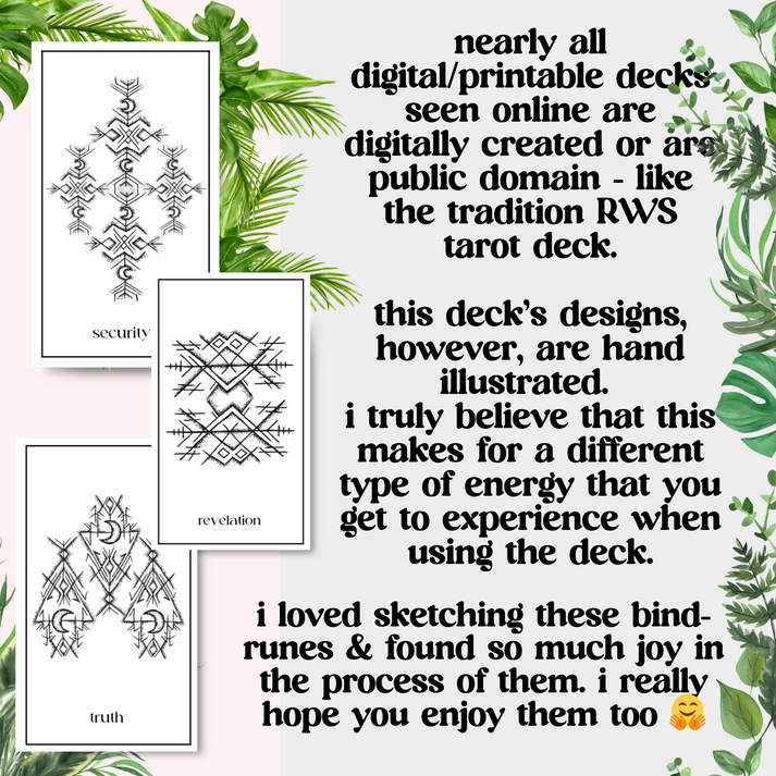 digital rune deck: Shadow Sigils, printable deck with guidebook ...