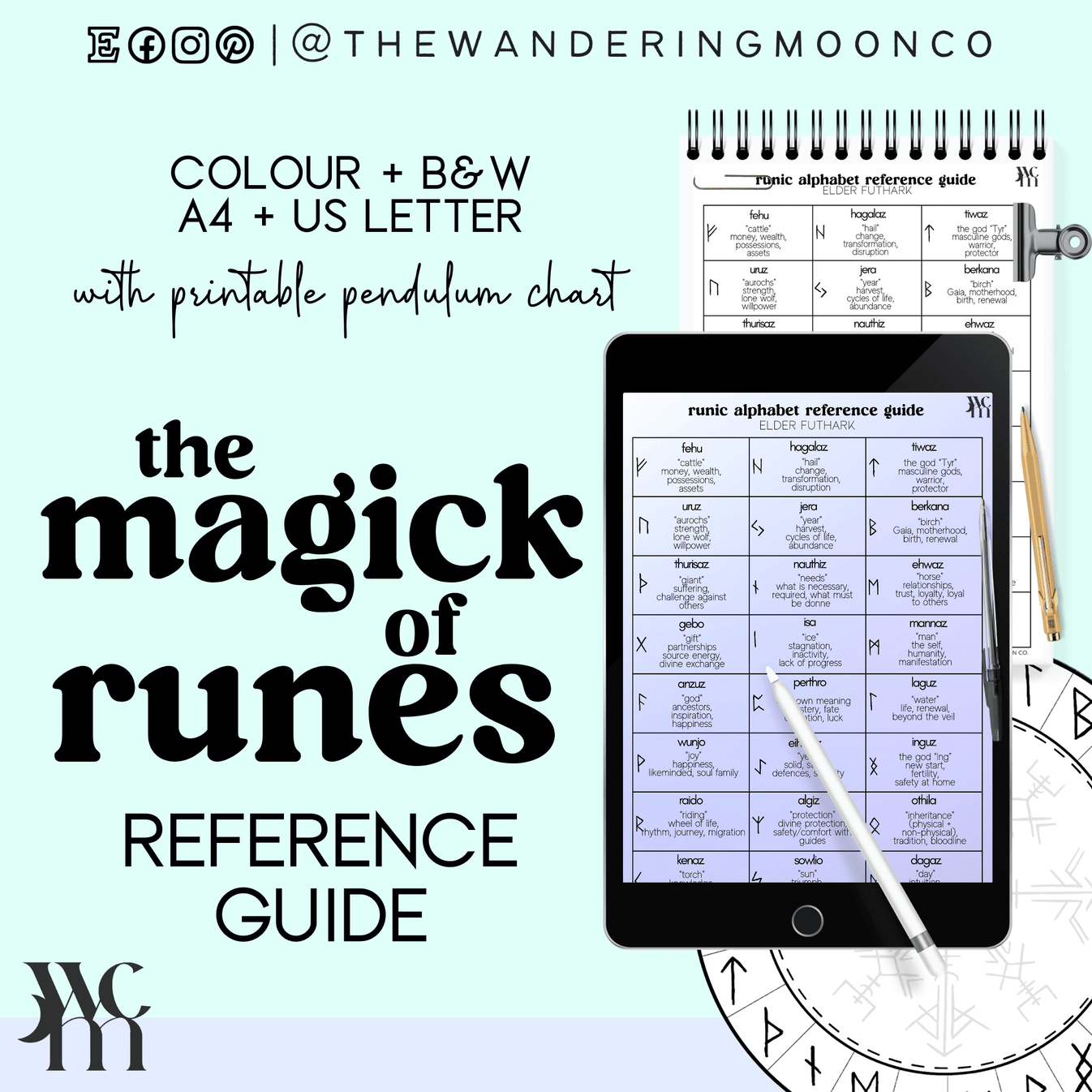 elder futhark runes cheat sheet: a reference for nordic, viking runes ...