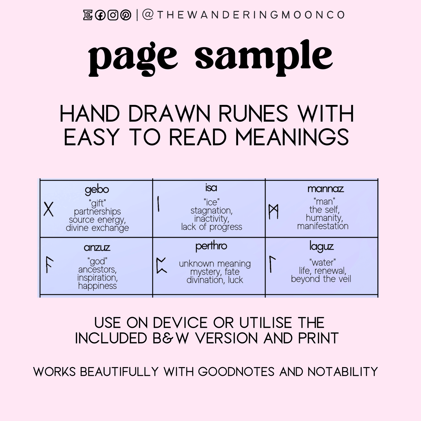 elder futhark runes cheat sheet: a reference for nordic, viking runes ...