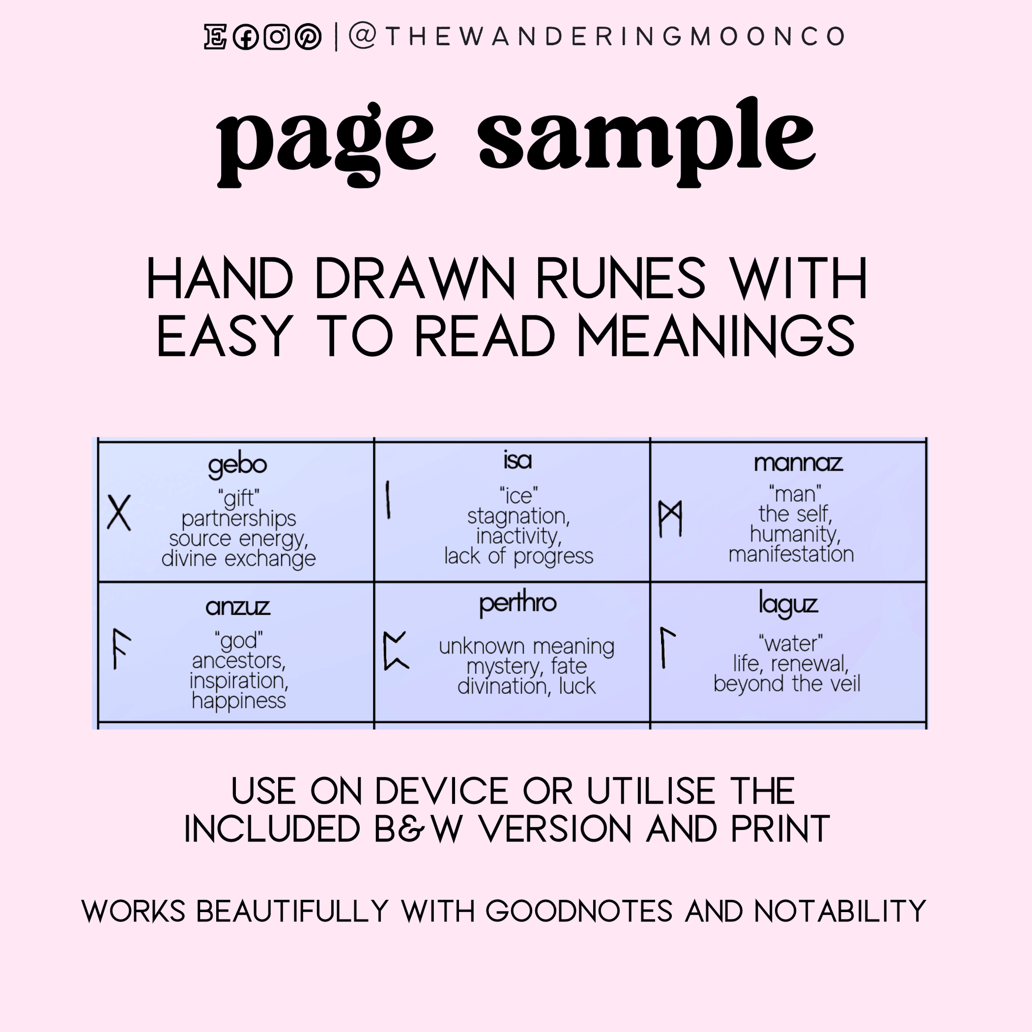 elder futhark runes cheat sheet: a reference for nordic, viking runes ...