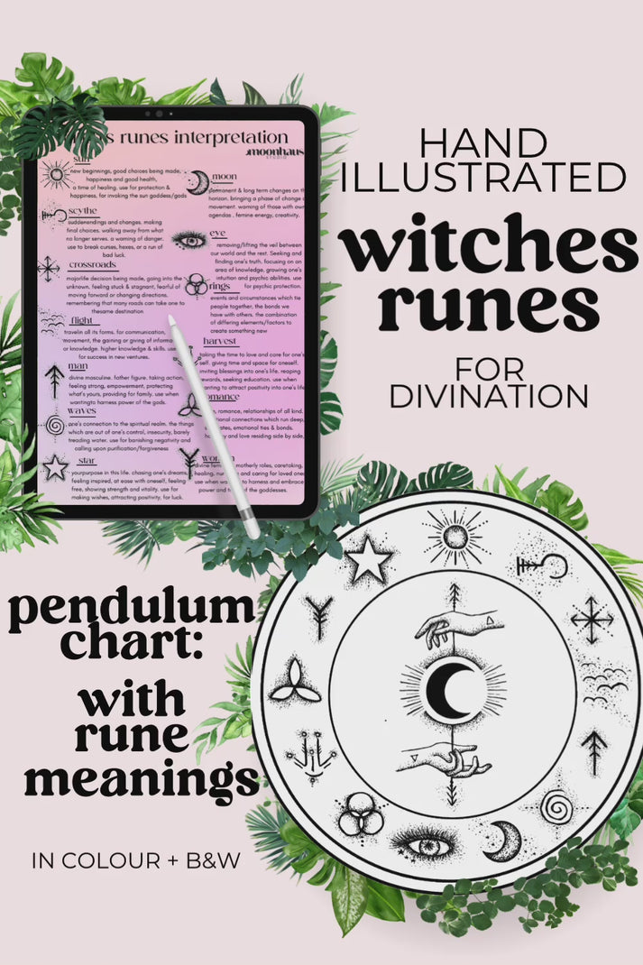 witches runes pendulum chart, use the witches runes to divine messages ...