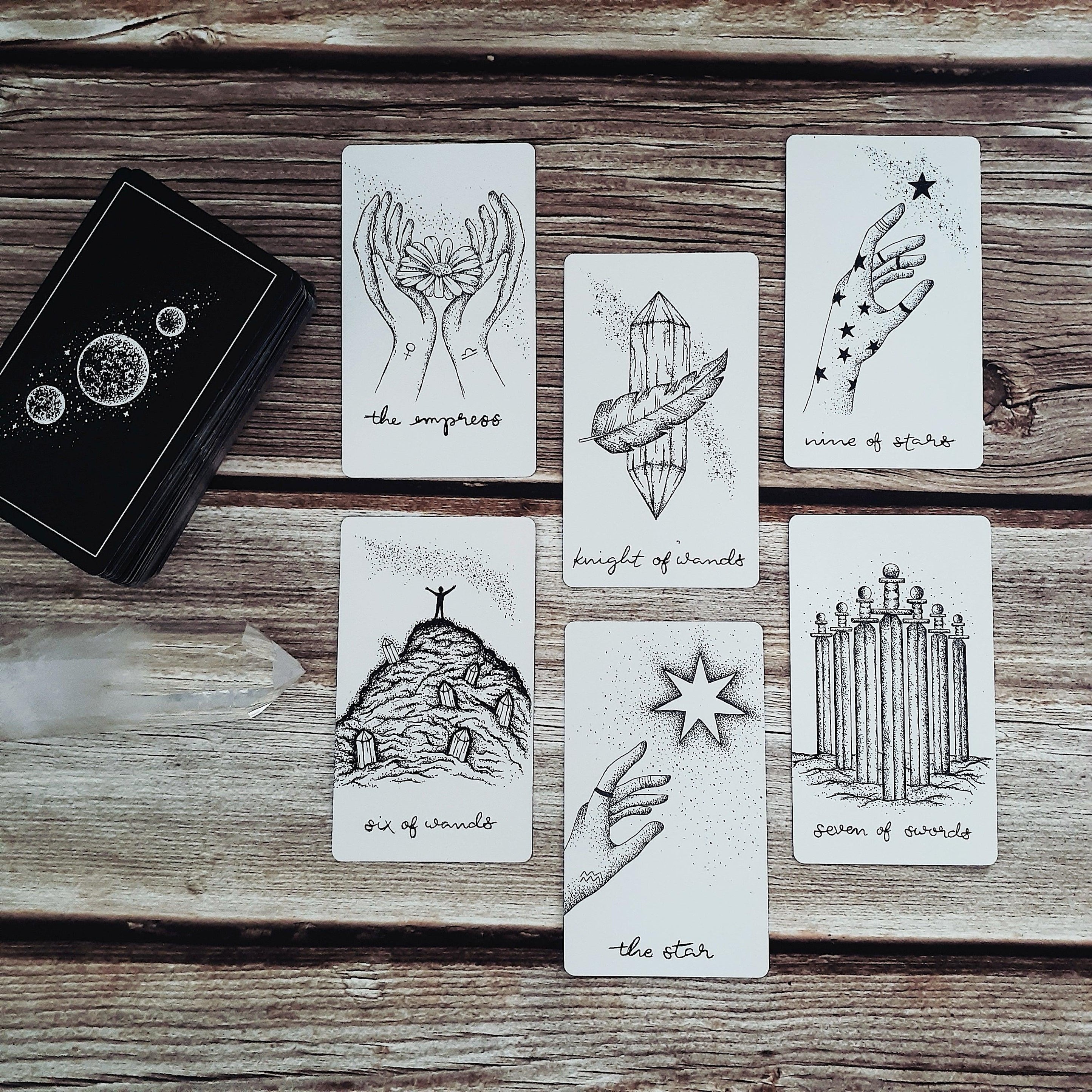 the wandering moon tarot deck: indie tarot with guidebook, 81 cards ...