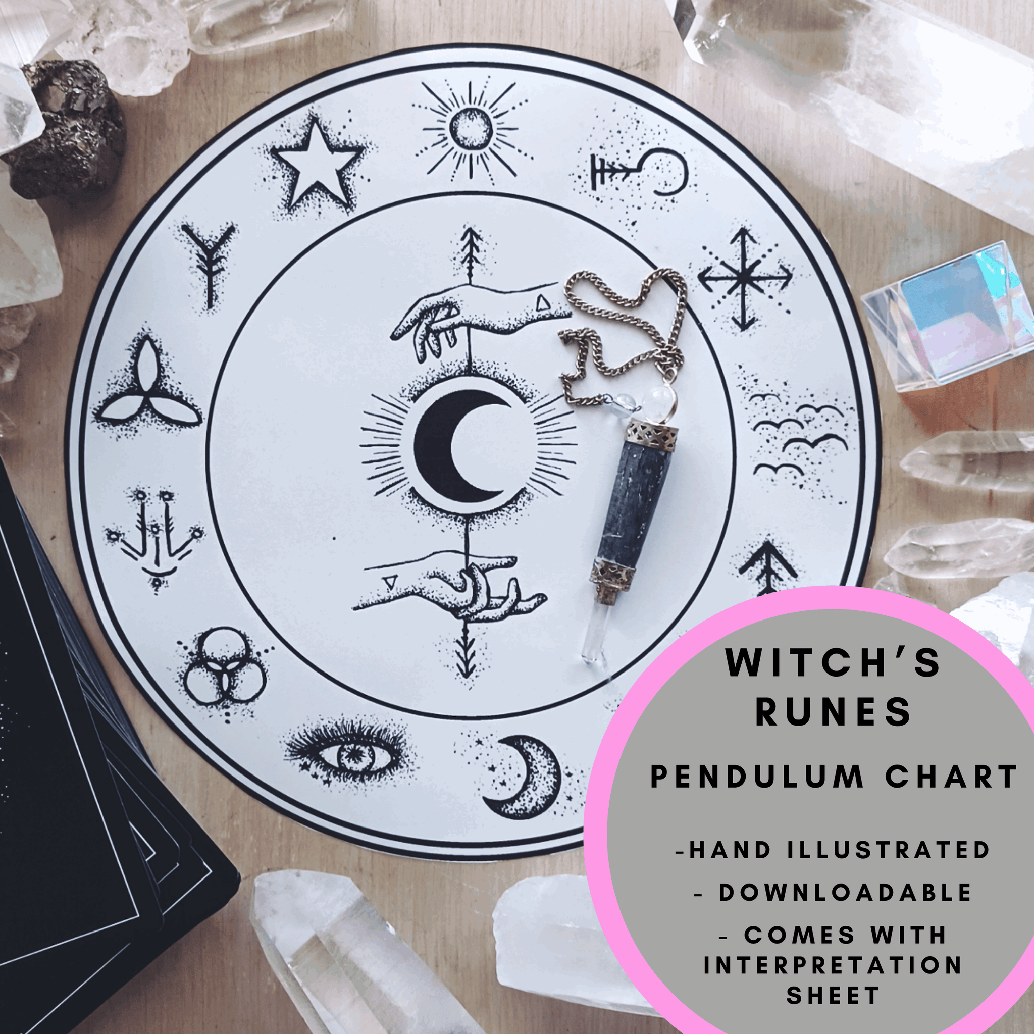 witches runes pendulum chart, use the witches runes to divine messages ...